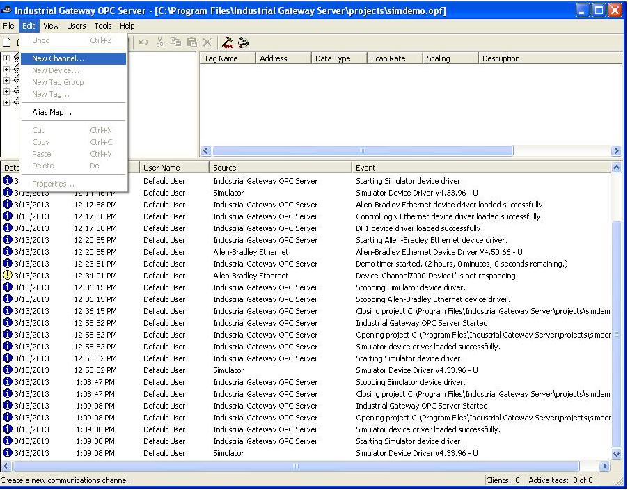 EQ7000EDH485 with OPC servers using allen bradley ethernet