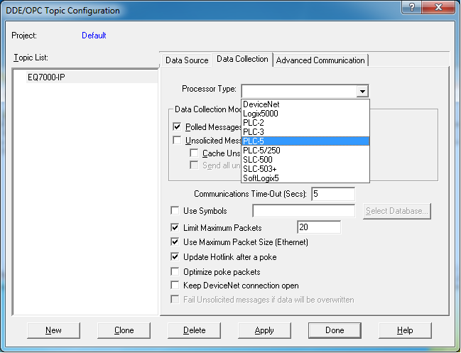 Instruction to set the Ab Ethernet driver in RSLINX Gateway for EQ7000