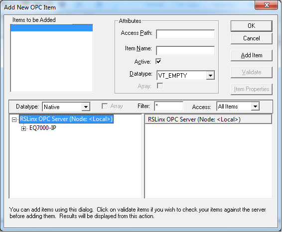 Instruction to set the Ab Ethernet driver in RSLINX Gateway for EQ7000