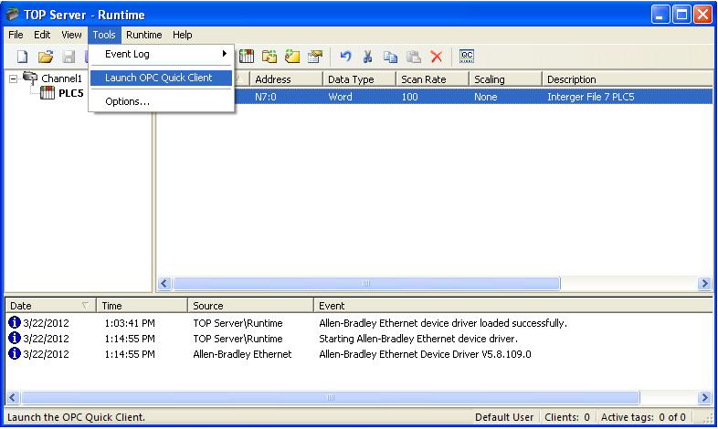 Using Topserver Allen Bradley Ethernet driver from Software Toolbox ...