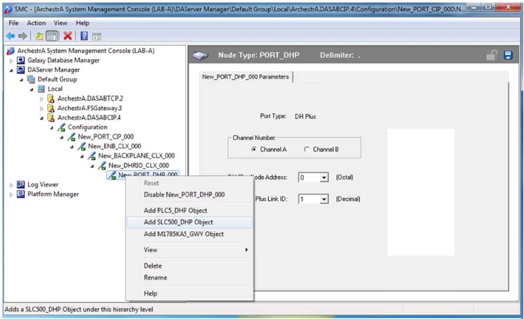 Accessing Allen Bradley DH485 SLC500 with EQ7000 using Wonderware DASABCIP